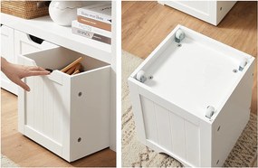 Úložný box na hračky pro děti, s kolečky, 102 x 60 x 30 cm, bílý