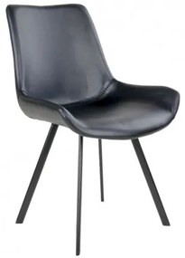 Jídelní židle MEMPHIS černá PU, černá podnož House Nordic 1001313