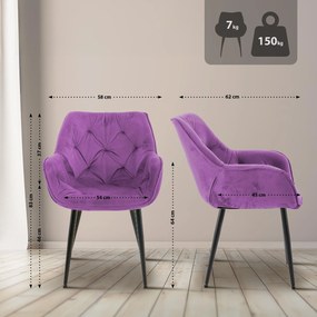 Židle Tanna samet – fialová