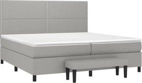 Box spring postel s matrací světle šedá 200 x 200 cm textil 3136541