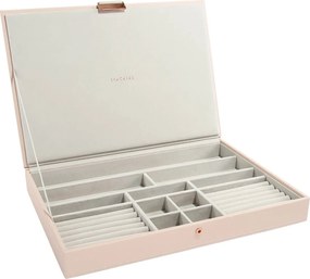 Krabička na šperky Stackers s poklicí supersize světle růžovo-šedá samet