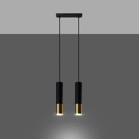 Sollux Lighting Závěsné svítidlo LOOPEZ 2 černé/zlaté