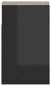 Botník s poduškou černý lesklý 104 x 30 x 49 cm dřevotříska - Default Title