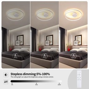 Brilagi- LED Stmívat. stropní svítidlo TWISTER LED/48W/230V pr. 50 cm bílá + DO