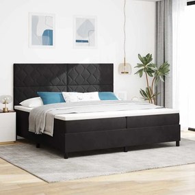 Postel s boxspringem s čelo Černý 200 x 200 cm samet 3339922