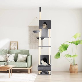 Kočičí strom ke stropu tmavě šedý 277–303 cm 171614