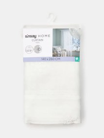 Sinsay - Poloprůhledná záclona na řasící pásce s vyšívanými sněhovými vločkami - bílá