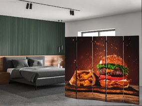 Paraván hamburger s hranolky Rozměr: 225 x 180 cm