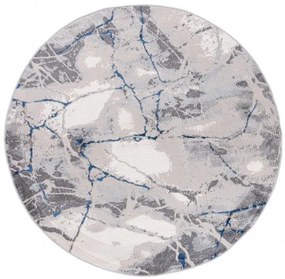 Kulatý koberec PORTLAND R216B Mramor Abstraktní šedý modrý Rozměr: průměr 100 cm