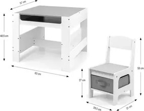 Set stolek a dvě židle Sven bílá / Dětský nábytek / Stůl + 2 židle
