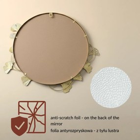 Kulaté nástěnné zrcadlo s ozdobným rámem SOL, Ø 50 cm