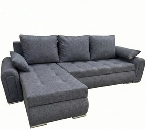 Rohová rozkládací sedací souprava do L AMBRA, 245 cm, s úložným prostorem Roh pohovky: Levý roh, Barva látky Monolith: Tmavě šedá (Monolith 92)