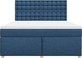Box spring postel s matrací modrá 180x200 cm textil 3293679