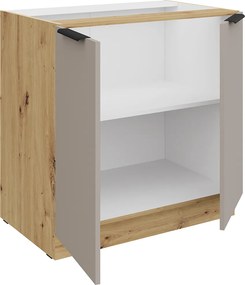 ARIA li | dolní skříňka 80 D 2F policová | 80 cm | ANTI FINGERPRINT povrch | artisan/béžová