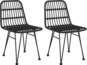 vidaXL Zahradní židle 2 ks 48 x 62 x 84 cm PE ratan [319429] Barva: Černá