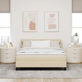 Postel s boxspringem s čelo Krémová 200 x 160 cm textil 3341116