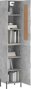 Skříň highboard betonově šedá 34,5x34x180 cm kompozitní dřevo 3200141