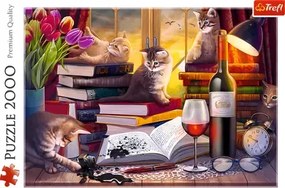 TREFL Puzzle Kočičí večer / 2000 dílků / 96 x 68 cm / pro dospělé