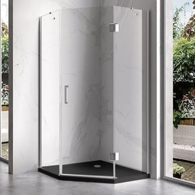 BPS-koupelny Pětiúhelníkový sprchový kout HYD-PK10C 100x100 cm chrom/transparent + vanička HYD-PSV-ST08C černá