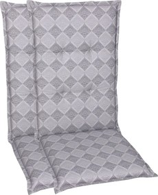 Go-De Textil Gartenauflage Raute (vysoká opěrka, 2 kusy, šedá)