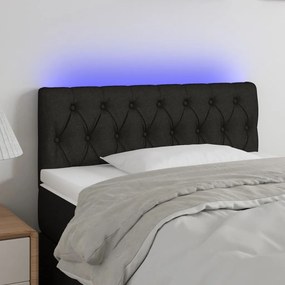Čelo postele s LED černé 90 x 7 x 78/88 cm textil 3121932
