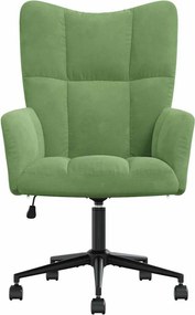 Relaxační křeslo světle zelené samet 328175