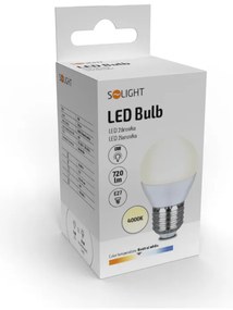 Solight LED žárovka, miniglobe, 8W, E27, 4000K, 720lm