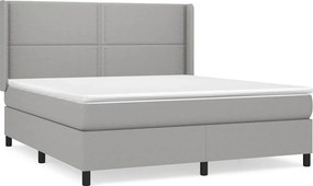 Box spring postel s matrací světle šedá 180 x 200 cm textil 3131369
