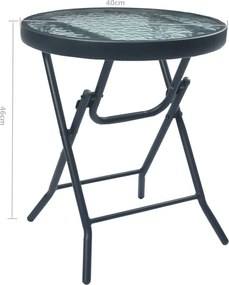 vidaXL Bistro stolek černý 40 x 46 cm ocel a sklo [47926]