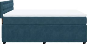 Box spring postel s matrací modrá 140 x 200 cm samet 3290074