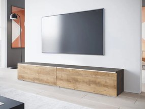 TV stolek Dlone 180, Barva: matera / breslau kaštan, Osvětlení: osvětlení LED - bílé