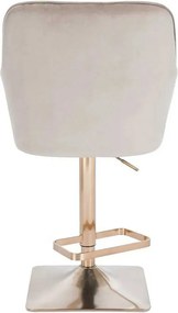 LuxuryForm DESIGN Barová židle AMALFI VELUR na zlaté hranaté podstavě - latte