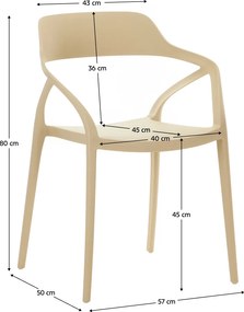 Kondela Stohovatelná židle, šedohnědá Taupe, ALFIO