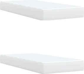 Box spring postel s matrací bílá 200x200 cm umělá kůže 3285226
