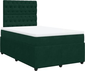 Box spring postel s matrací tmavě zelená 120 x 200 cm samet 3294619