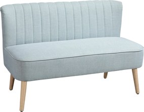 HOMCOM 2místná pohovka, malá čalouněná pohovka s lněným vzhledem do obývacího pokoje či ložnice, světle zelená (117 x 56,5 x 77 cm) | Aosom