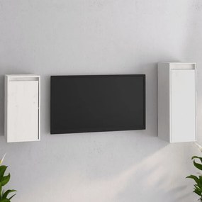 TV skříňky 2 ks bílé masivní borové dřevo 3100155