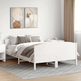 Postel bez matrace bílá 135 x 190 cm masivní borovice 3216183