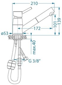 ALVEUS 1150888 - Dřezová baterie s vytahovací sprškou NANO 13,9 cm chrom