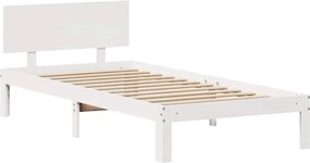 Rám postele se zásuvkami bílý 100 x 200 cm masivní borové dřevo 3301981