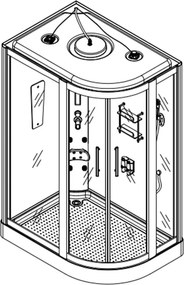 BPS-koupelny Hydromasážní box HYD-Michele 120 P, 120x85 pravý bez sauny