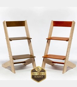 Lucas Wood Style - rostoucí židle EASY LINE zvýhodněný set 2 ks -  kaštan + mahagon