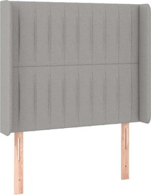Čelo postele typu ušák světle šedé 83x16x118/128 cm textil 3119792