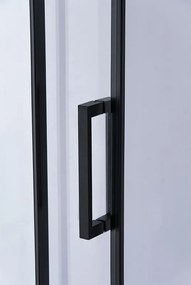 BPS-koupelny Posuvné sprchové dveře HYD-PD03B 100 černé/transparent pro instalaci do niky + vanička HYD-OSV-ST03A 100x80 bílá
