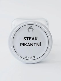 Samolepka na kořenky STEAK PIKANTNÍ průhledná 5 cm tučné písmo