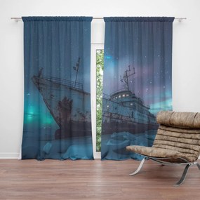 Sablio Závěs Vrak lodi při polární záři: 2ks 140x250cm