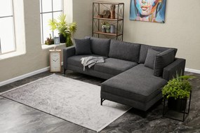 Hanah Home Rohová pohovka BERLIN antracitová pravá 258 cm 825BLC2806