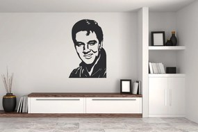 Lepy.cz Samolepka na zeď Elvis Presley Velikost (šířka x výška): 35x54cm, Barevná varianta: Tmavě šedivá