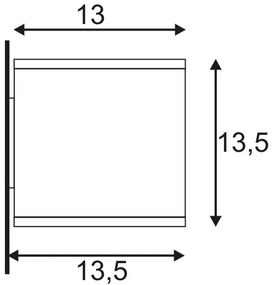 SLV 229564 Theo Big Single Wall, nástěnné venkovní svítidlo, 1x75W GU10 ES111, stříbrnošedá, výška 13,5cm, IP44