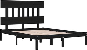 Rám postele černý masivní dřevo 200 x 200 cm 3104762